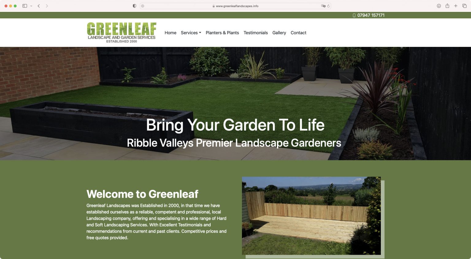 Website Design Made For Greenleaf Landscapes